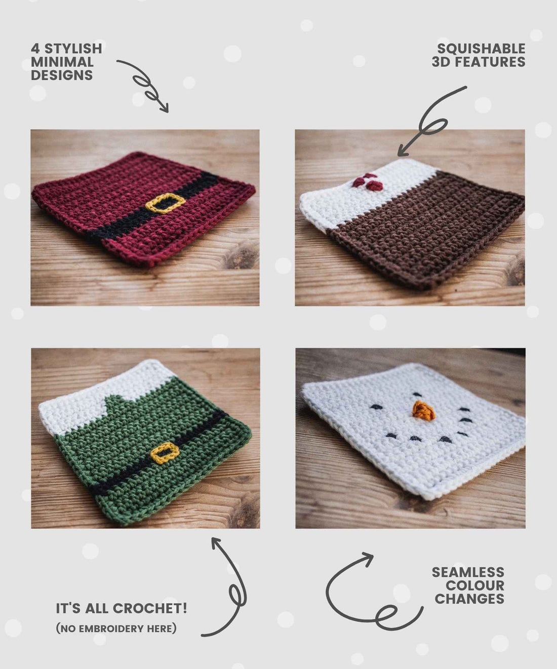 The Christmas Coasters - Free Crochet Pattern from Sarling Studio